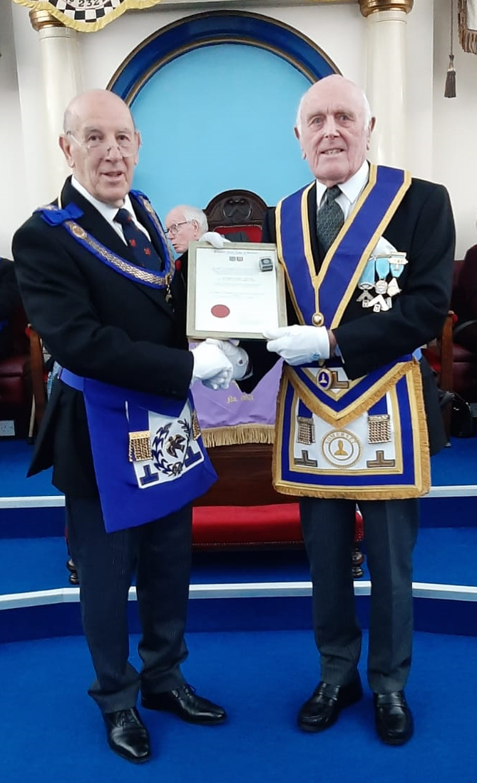 Sir Isaac Newton Lodge celebrates with two of it’s senior brethren ...