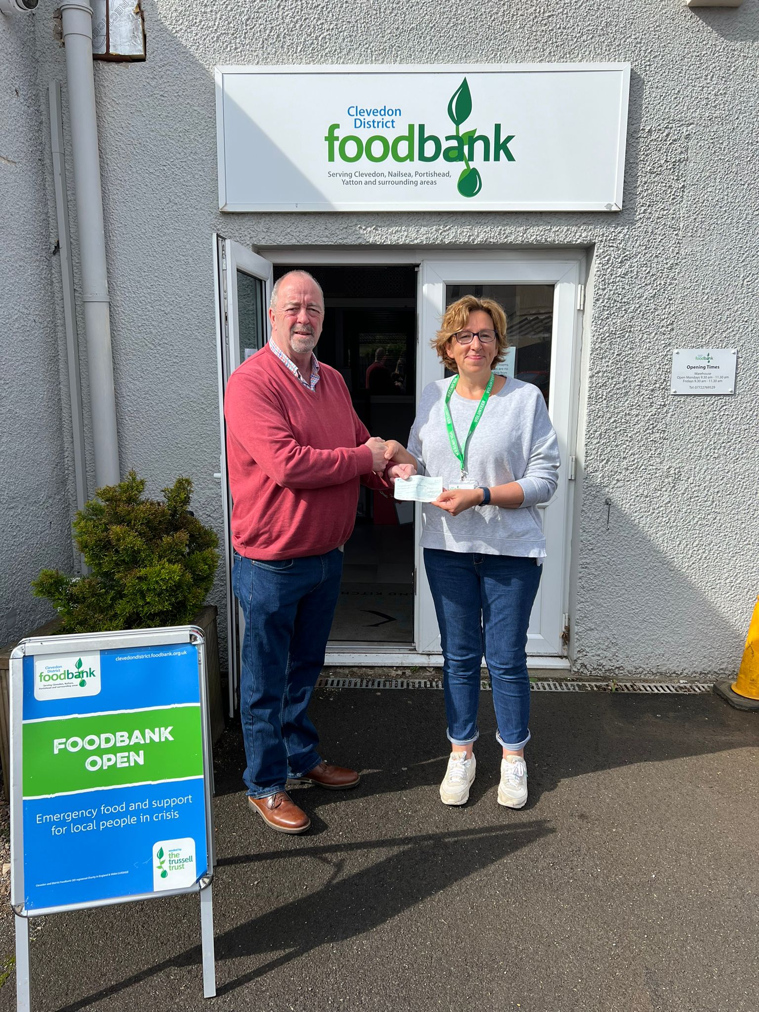 TYNTESFIELD 4494 Make 2nd donation to Clevedon foodbank of £500 ...