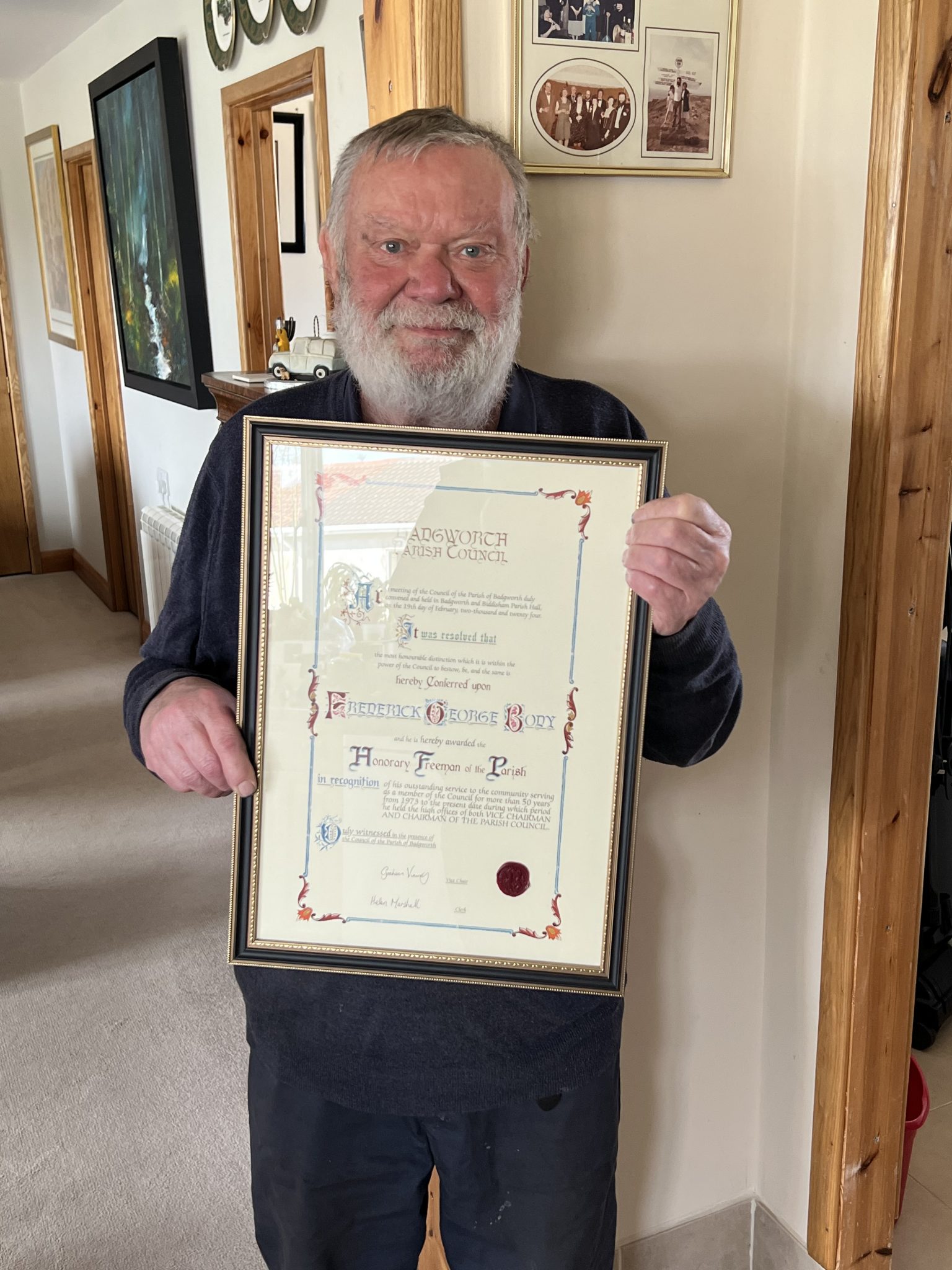 Fred Body receives Freedom of the Village – Somerset Freemasons – www ...