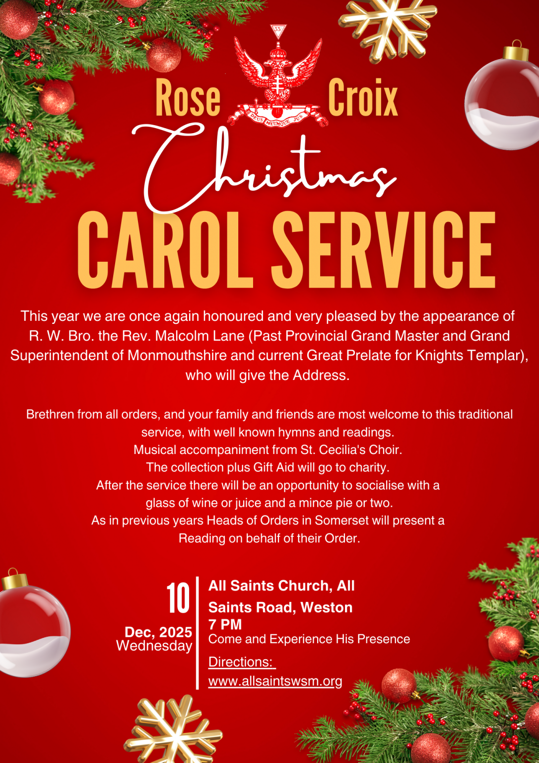 Rose Croix Carol Service 2025 – Somerset Freemasons – www ...