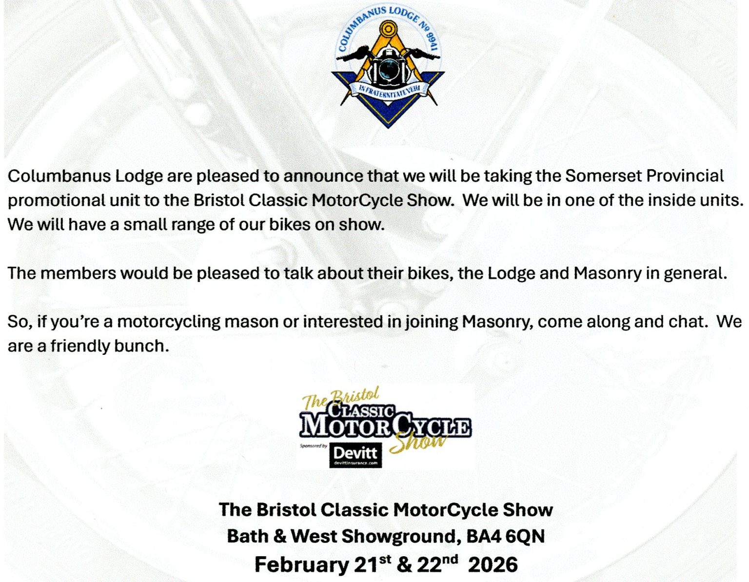 Masonic Bikers on Show – Somerset Freemasons – www.somersetfreemasons.org